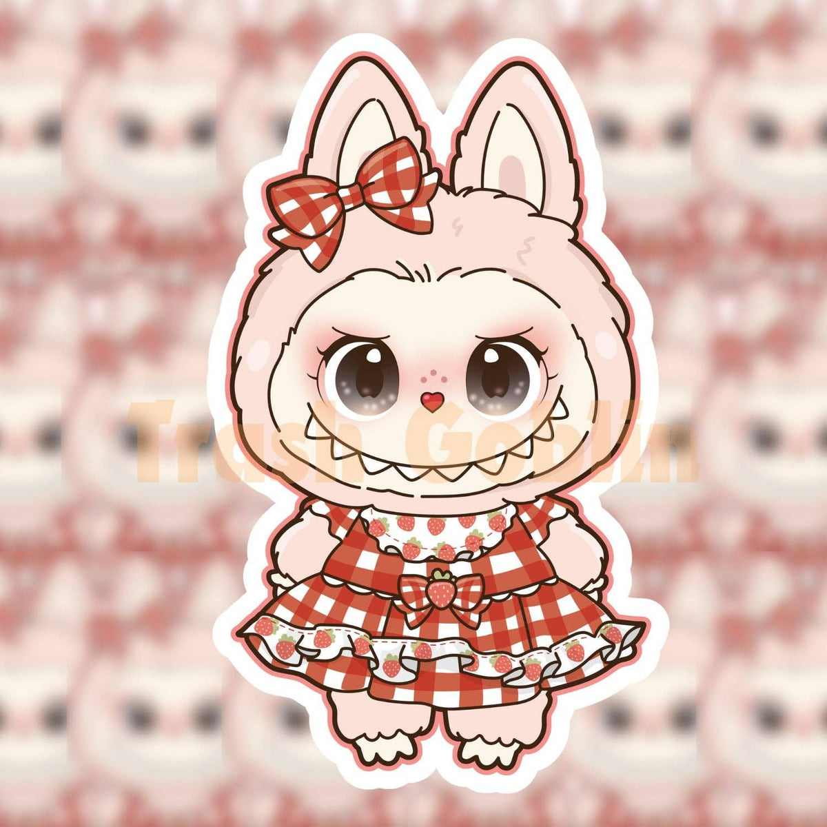 Strawberry Dress Labubu Vinyl Sticker – Dance Gear